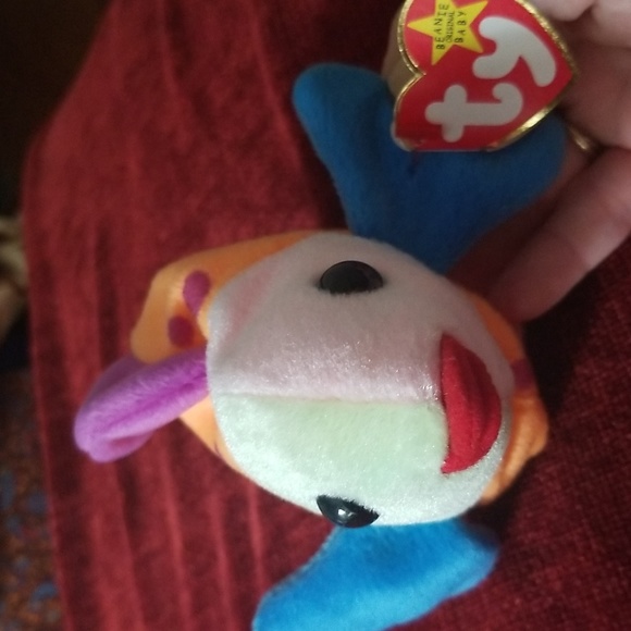 Ty | Toys | Rarenew Never Been Used Ty Beanie Baby Lips The Fish | Poshmark